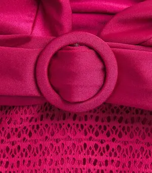 PatBO Crochet-trim Plunge-neck Mini Dress