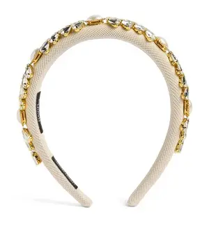 DAVID CHARLES Embellished Headband - Ivory