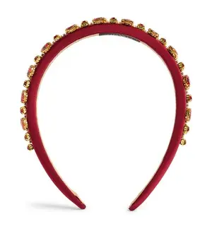 DAVID CHARLES Embellished Headband - Red
