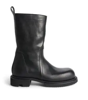 Rick Owens Leather Creeper Gabe Ankle Boots - Black