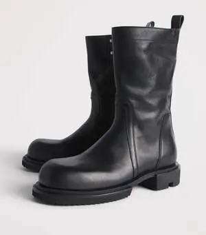 Rick Owens Leather Creeper Gabe Ankle Boots