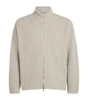 PICANTE Boucle Zip-up Cardigan - Grey