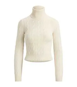 Ralph Lauren Cashmere Cable-knit Rollneck Sweater - Nude