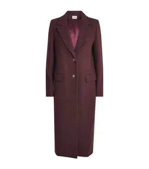 Claudie Pierlot Wool-blend Long Coat - Red