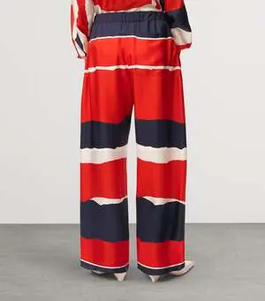 Loewe Satin Geometric Wide-leg Trousers