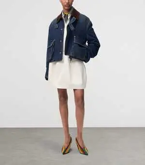 Loewe Denim-suede Cropped Parka