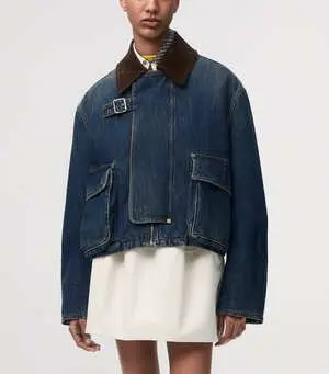 Loewe Denim-suede Cropped Parka