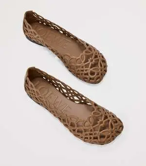 Loewe Leather Petal Anagram Ballet Flats
