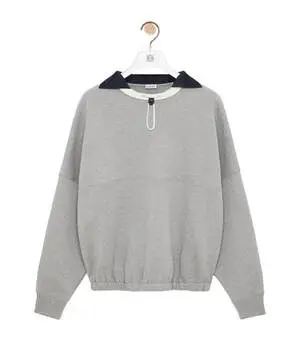 Loewe Cotton-blend Drawstring Sweatshirt - Grey