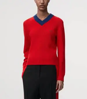 Loewe Cotton-wool V-neck Sweater