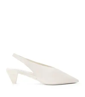 Loewe Lambskin Origami Cubic Slingback Pumps 45 - White