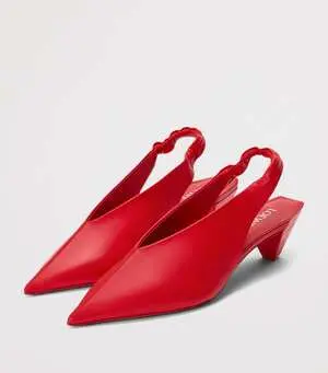 Loewe Lambskin Origami Cubic Slingback Pumps 45