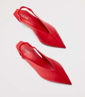 Loewe Lambskin Origami Cubic Slingback Pumps 45