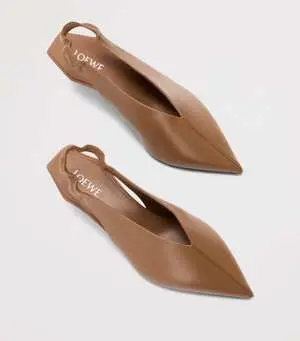 Loewe Lambskin Origami Cubic Slingback Pumps 45