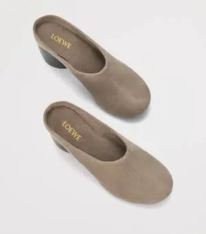 Loewe Suede Oval Heeled Mules 70