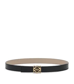 Loewe Leather Reversible Anagram Bombé Belt - Black