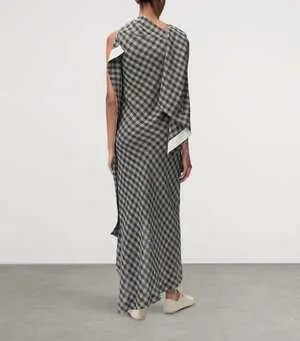Loewe Draped Check Maxi Dress