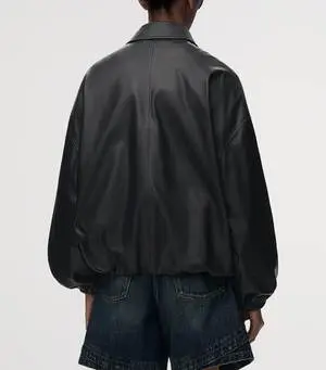 Loewe Leather Flap Bomber Jacket