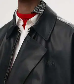 Loewe Leather Flap Bomber Jacket