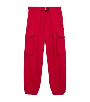 Loewe Cotton-silk Cargo Trousers - Red