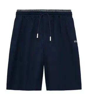 Loewe Cotton Drawstring Shorts - Navy