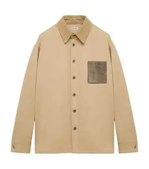 Loewe Leather-trim Overshirt - Beige