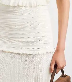 Sandro Knitted Pointelle Maxi Skirt