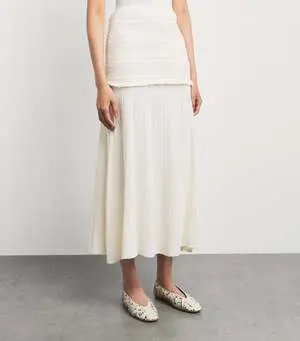 Sandro Knitted Pointelle Maxi Skirt
