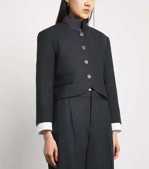 Sandro Stripe Cropped Blazer
