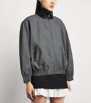 Sandro Wool Leather-trim Bomber Jacket