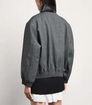 Sandro Wool Leather-trim Bomber Jacket