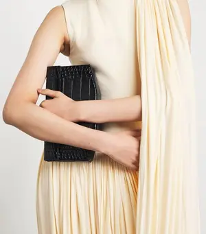 ABADIA High-neck Draped Midi Dress