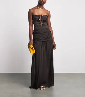 MORE NOIR Embellished Presley Strapless Swimsuit