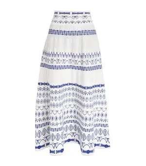 Molli Jacquard-knit Midi Skirt - Blue