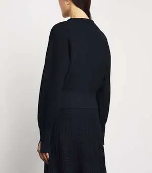 Molli Virgin Wool Blend Wicker-stitch Crew Neck Sweater