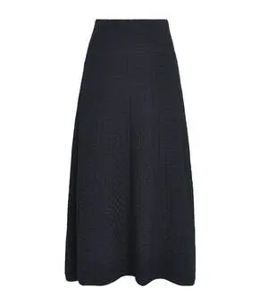 Molli Virgin Wool-blend Basket-weave Midi Skirt - Black
