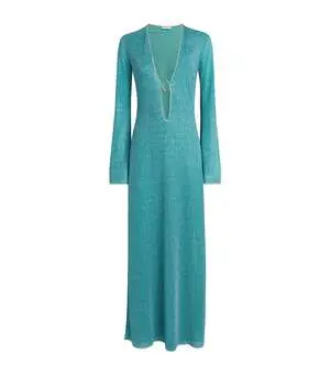 Oseree O-ring Lumière Kaftan Mini Dress - Turquoise