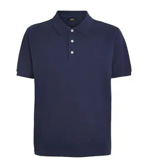 A.p.c. Cotton Logo Polo Shirt - Navy