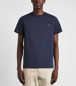 A.p.c. Cotton Logo Oliver T-shirt - Blue
