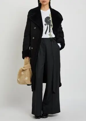 Simone Rocha Double-breasted Shearling Coat