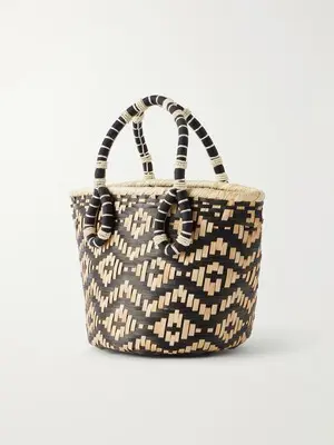 Johanna Ortiz Raffia Mini Bucket Bag