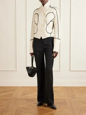 DIOTIMA Idolo Stitch-detailed Wool-gabardine Jacket
