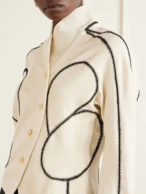 DIOTIMA Idolo Stitch-detailed Wool-gabardine Jacket