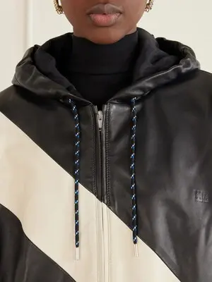 WALES BONNER Vista Striped Leather Jacket