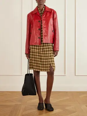 WALES BONNER Kamala Leather Biker Jacket