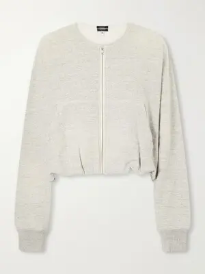 R13 Balloon Cotton-jersey Zip-up Sweatshirt - Gray