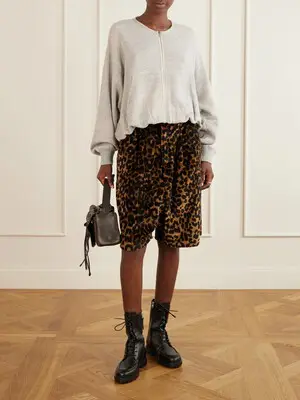 R13 Balloon Cotton-jersey Zip-up Sweatshirt