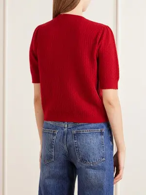 FRAME The Gathered Honeycomb Cashmere Sweater