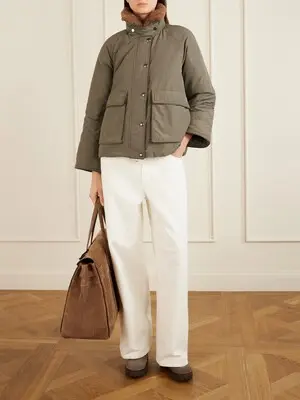 Brunello Cucinelli Shearling-trimmed Padded Cotton-blend Down Jacket