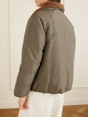 Brunello Cucinelli Shearling-trimmed Padded Cotton-blend Down Jacket